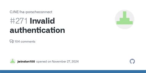 Invalid Authentication · Issue 271 · Cjneha Porscheconnect · Github