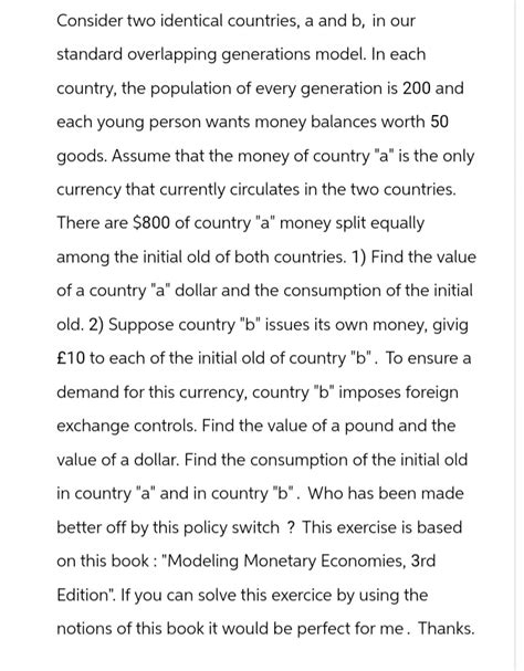 Answered Consider Two Identical Countries A And B In Our Standard