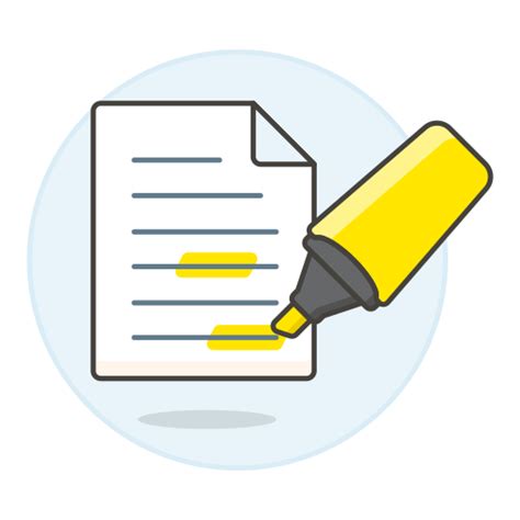 Highlighted Highlighter Marker Paper Pen Reviewing Sheet Icon Download On Iconfinder