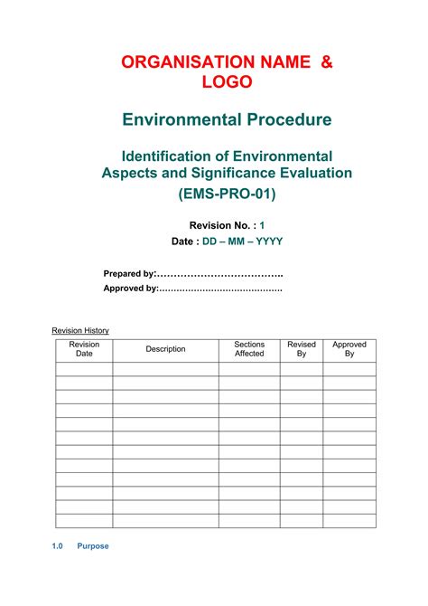 Iso 14001 2015 Aspects Identification Procedure Pdf