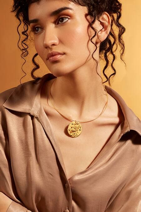 Buy Gold Plated Stone Torque Style Sagittarius Celestial Pendant