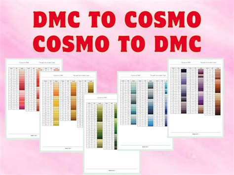 DMC To Cosmo Conversion Chart PDF Instant Download 2024 New Etsy