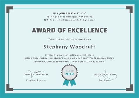 Award Certificate Editable Template Design Pdf Doc With Regard To