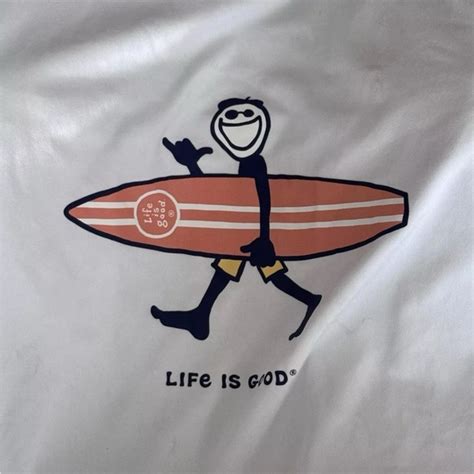 Life Is Good Shirts Life Is Good Mens Shirt Man And Surf Board Med