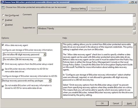 Best Practice How To Use Group Policy To Save BitLocker To Go Recovery Keys In Active