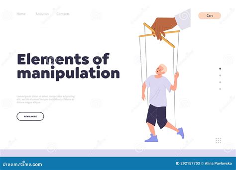 Landing Page Template For Online Service Giving Information About Elements Of Manipulation Stock