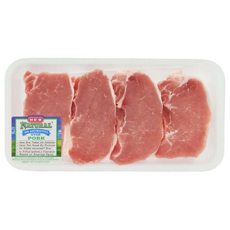 H E B Natural Boneless Center Loin Pork Chops Thin Cut Shop Pork At H E B