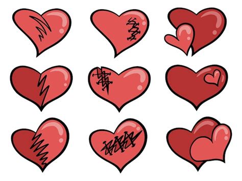 Herz Clipart Doodle Illustration Premium Vektor