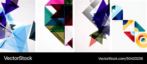 Set Of Abstract Random Triangle Composition Vector Image