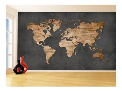 Adesivo De Parede Mapa Mundi Cimento Queimado M Nmu Mebuscar Brasil