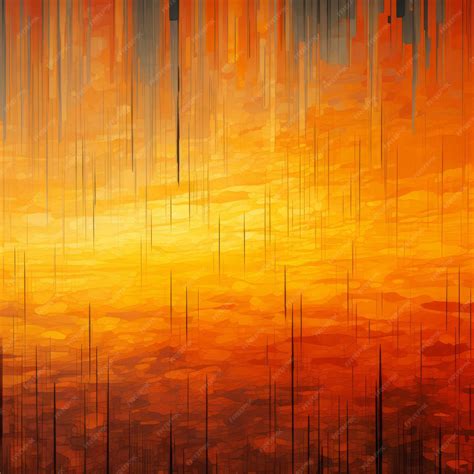 물 텍스처 픽셀 아트에서 영감을 받은 추상 오렌지 일출 일몰 프리미엄 사진