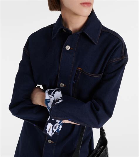 Belted Denim Shirt Dress In Blue Burberry Mytheresa