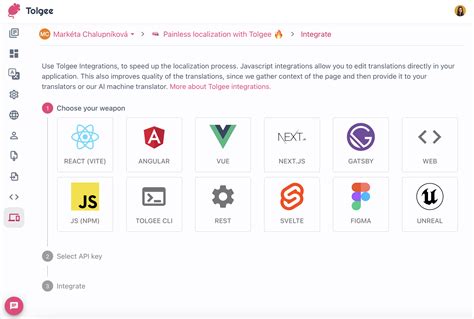 About Integrations Tolgee