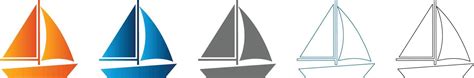 Contemporary Sailboat Icon Set In Editable Icons Vol 699 77125367