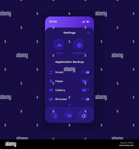 Backup Parameters Smartphone Interface Vector Template Mobile App Page