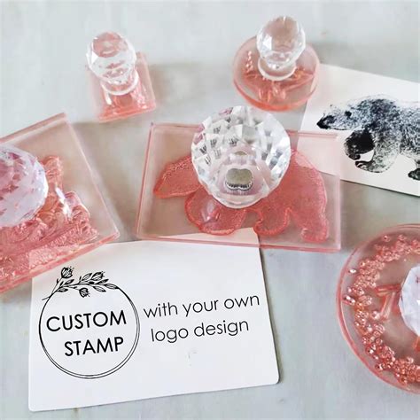 Custom Logo Stamp Personalized Rubber Stamp With Handle Square 1 2