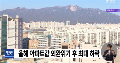 올해 아파트값 외환위기 후 최대 하락
