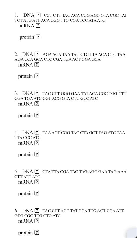 Solved Dna Cct Ctt Tac Aca Cgg Agg Gta Cgc Tat Tct Atg Chegg