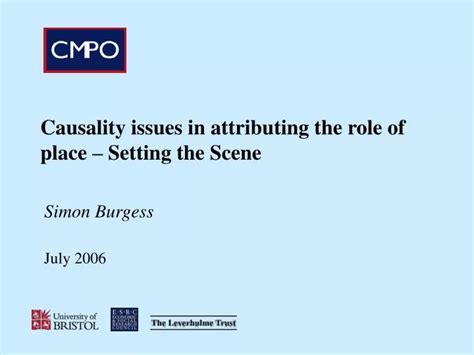 Ppt Causality Issues In Attributing The Role Of Place Setting The