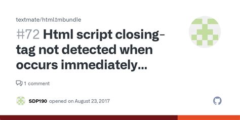 Html Script Closing Tag Not Detected When Occurs Immediately After