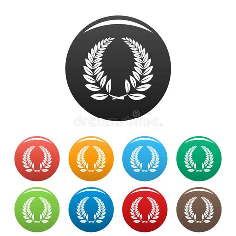 Laurel Wreath Icons Set Simple Style Stock Vector Illustration Of