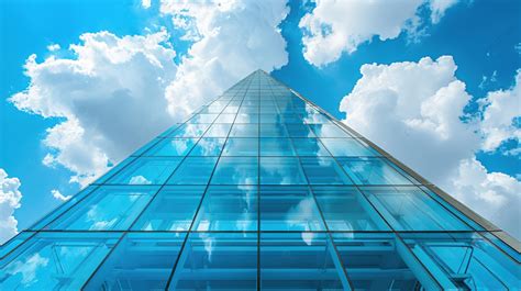 사무실 건물의 피라미드 위에 구름 창문 파란색 건설 배경 일러스트 및 사진 무료 다운로드 Pngtree