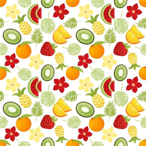 Colorful Summer Seamless Pattern With Fruit Illustration 42970717