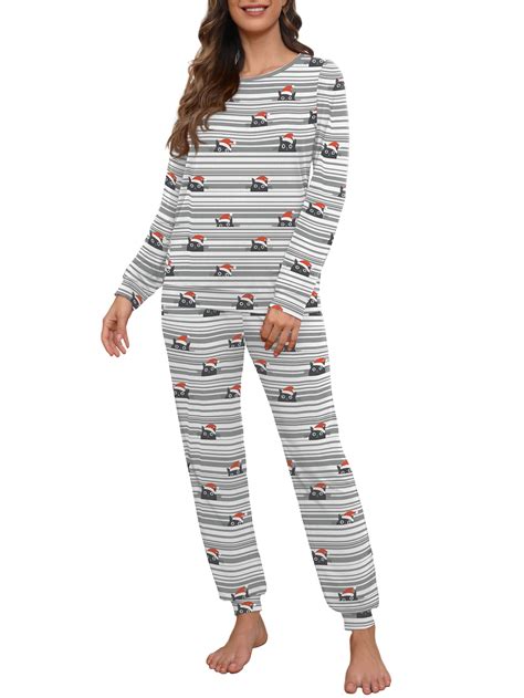 Mintreus Womens Pajama Set Long Sleeve Sleepwear Nightwear Soft Pjs