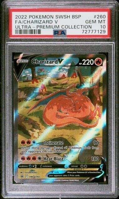PSA 10 Charizard V SWSH260 2022 Pokemon TCG Promo Card GEM MINT Values