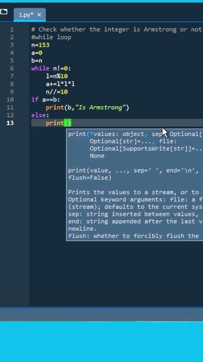 armstrong number using while loop in python armstrong shorts python