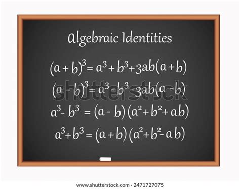 Algebraic Identities Cube Formulas Mathematics Education Stock Illustration 2471727075
