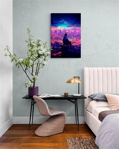 Cyberpunk City Digital Art File Futuristic Art Printable Etsy