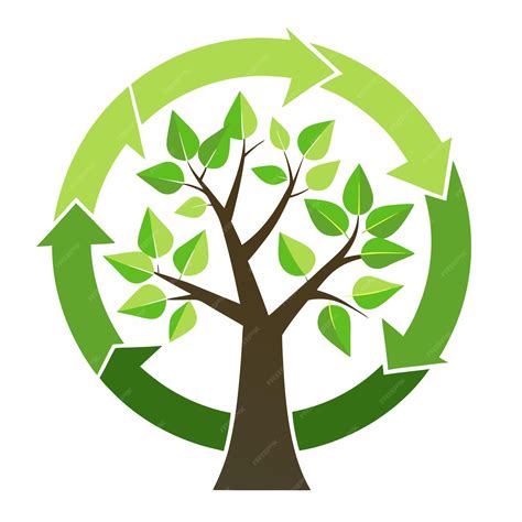Tree Recycling Symbol Reduce Reuse Recycle Concept Vector Illustration