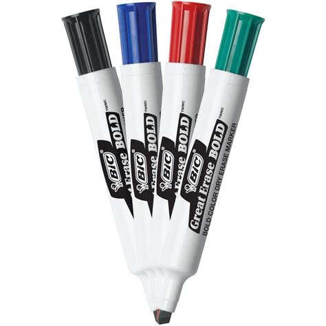 bic corporation great erase bold dry erase chisel tip markers 4 pack