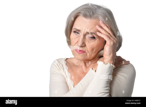 Sad Senior Woman Stock Photo Alamy