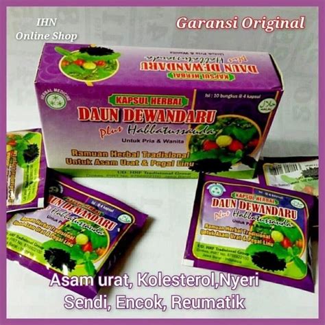 Jual 𝐆𝐀𝐑𝐀𝐍𝐒𝐈 𝟏𝟎𝟎 𝐎𝐑𝐈𝐆𝐈𝐍𝐀𝐋 KAPSUL HERBAL DAUN DEWANDARU AMPUH ATASI
