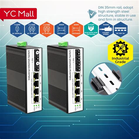 2 Port Fiber Switch Singlemode Multimode 4 Port Poe Gigabit