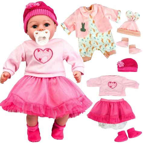 Bibi Doll Outfits Set Of Two Doll Pink Skirt And Pink Bunny 45 Cm 18 By Bibi Doll Bibi