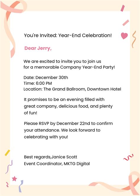 Free Year End Party Invitation Template Edit Online And Download
