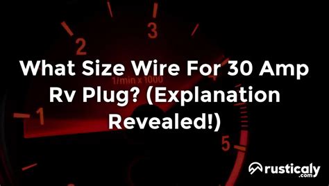 What Size Wire For 30 Amp Rv Plug Read This First