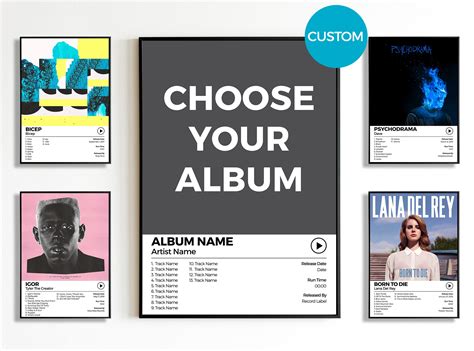 Custom Album Cover Poster Choose Any Album Album Cover Etsy Uk