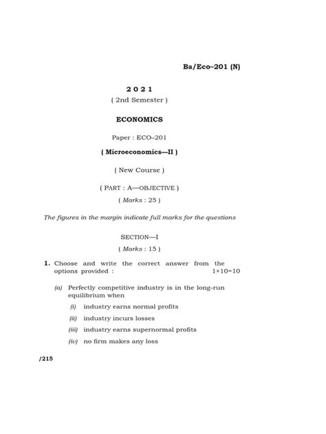 Eco 201 Microeconomics Pdf Profit Economics Economic Equilibrium
