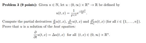 Solved Problem 3 9 Points Given N∈n Let U0∞×rn→r Be