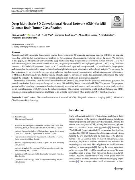 Pdf Deep Multi Scale 3d Convolutional Neural Network Cnn For Mri Gliomas Brain Tumor