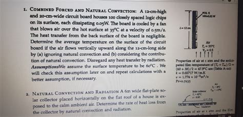Solved 1 Combined Forced And Natural Convection A