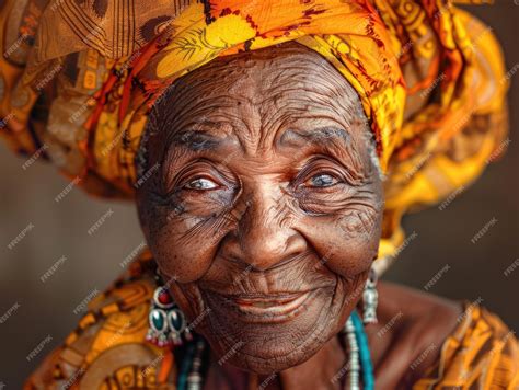 Premium Photo Portrait Photo Of Elderly African Women With Dark