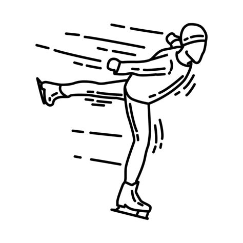 Ice Skate On A Lake Icon Doodle Hand Drawn Or Outline Icon Style