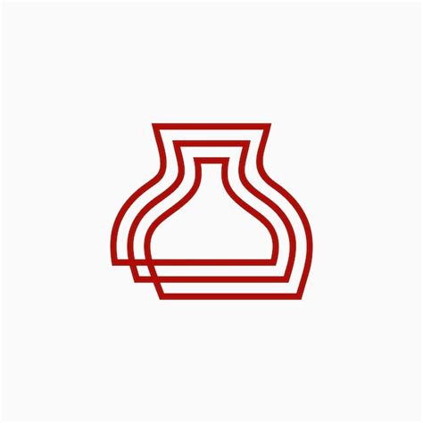Contour De Poterie Logo Vector Icon Illustration Vecteur Premium