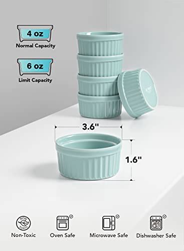LE TAUCI Oz Ramekins Creme Brulee Dishes Ramekin Set For Souffle Dipping Sauces Pudding