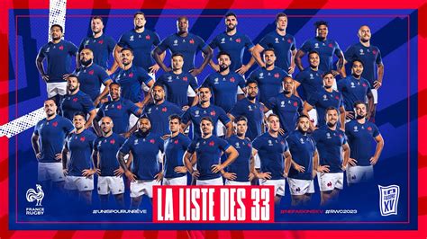 Coupe du Monde 2023 La liste des 33 joueurs du XV de France annoncée